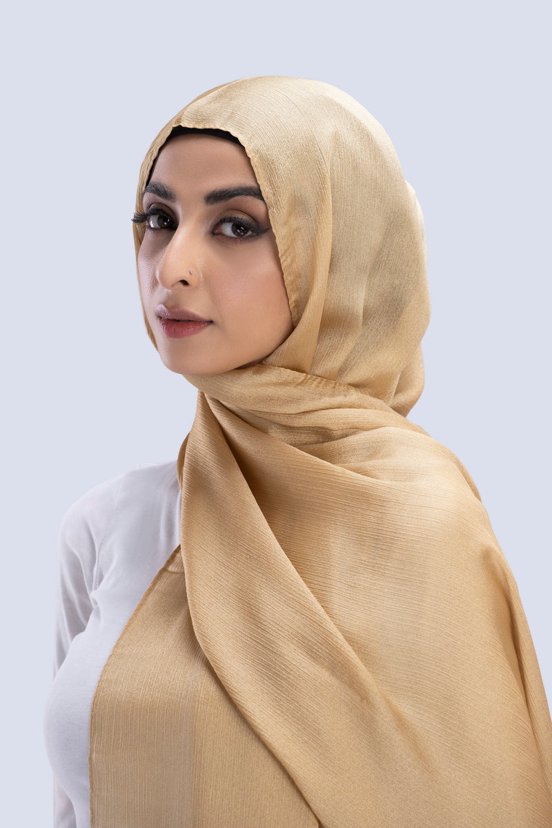 Metallic Chiffon - 24 K Gold – Hijab Heaven Co