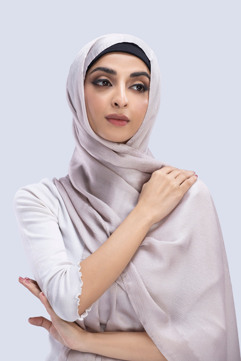 Metallic Chiffon - Silver – Hijab Heaven Co