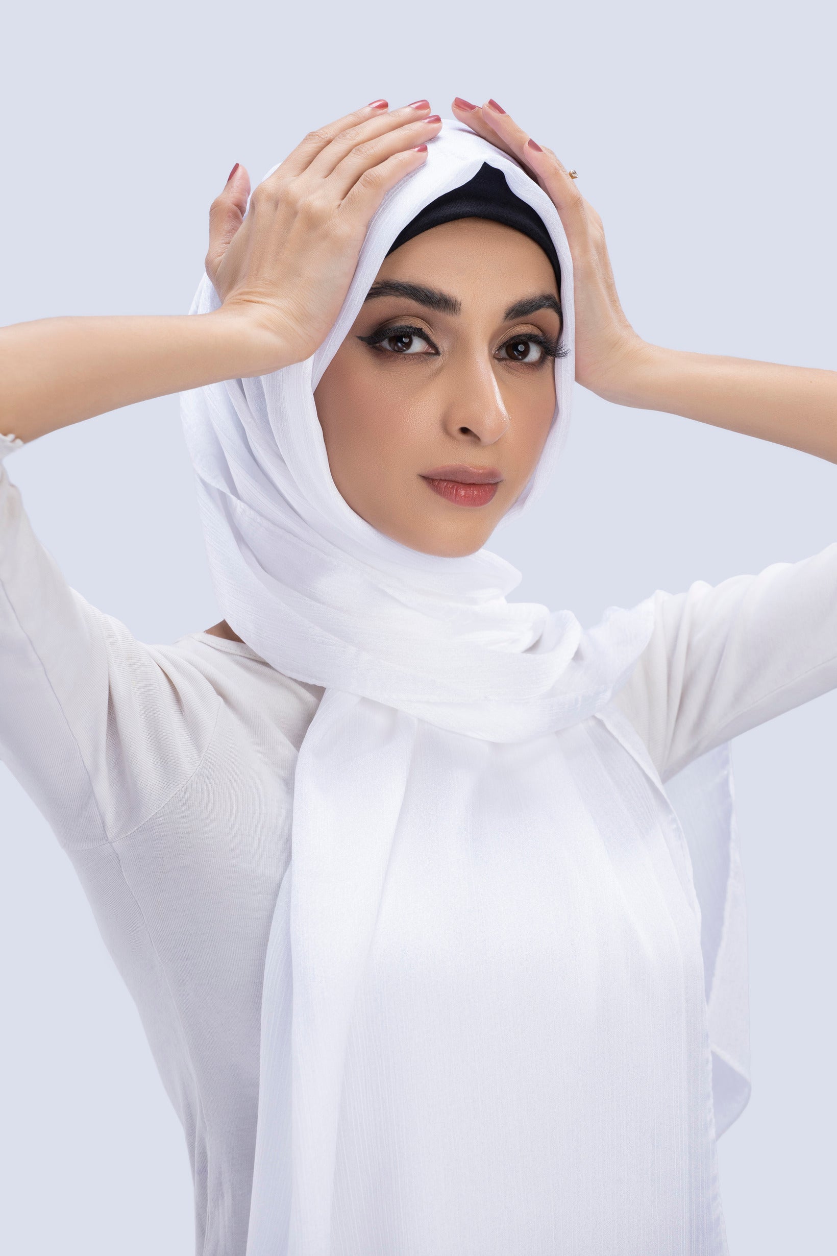 Metallic Chiffon - Pure White – Hijab Heaven Co
