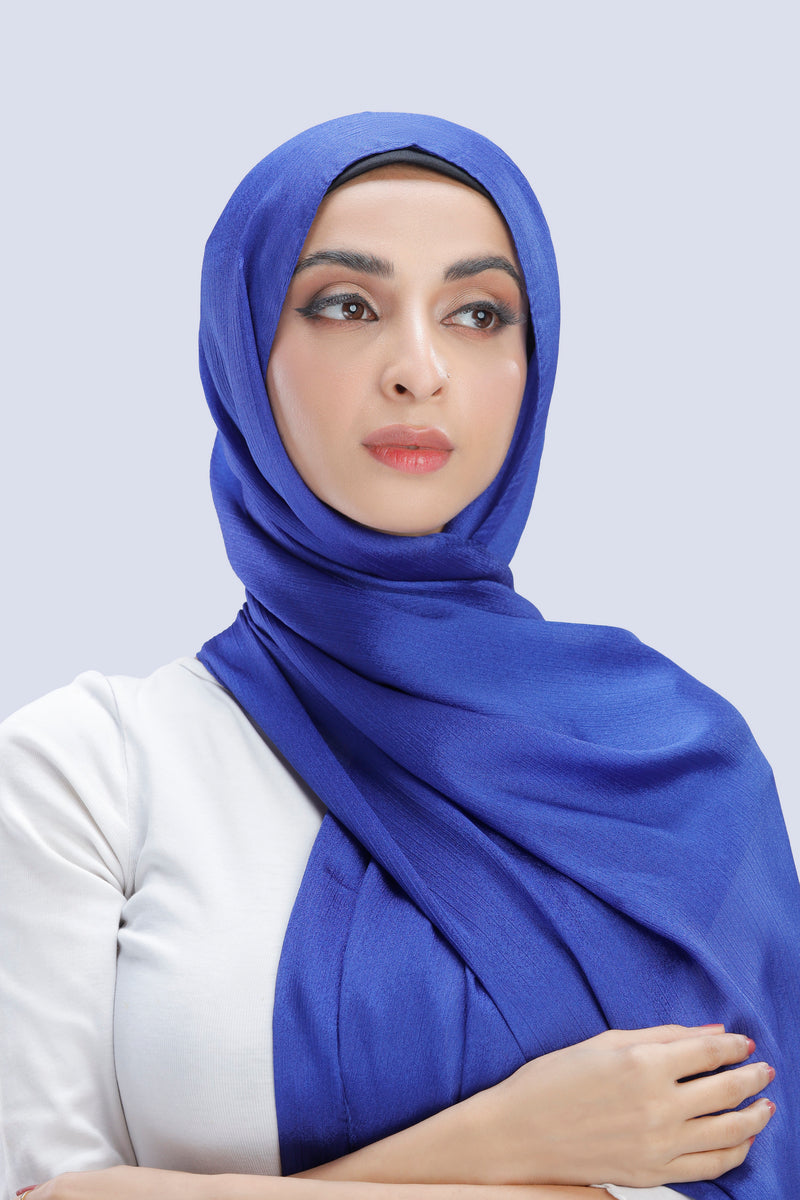 Metallic Chiffon - Royal Blue – Hijab Heaven Co