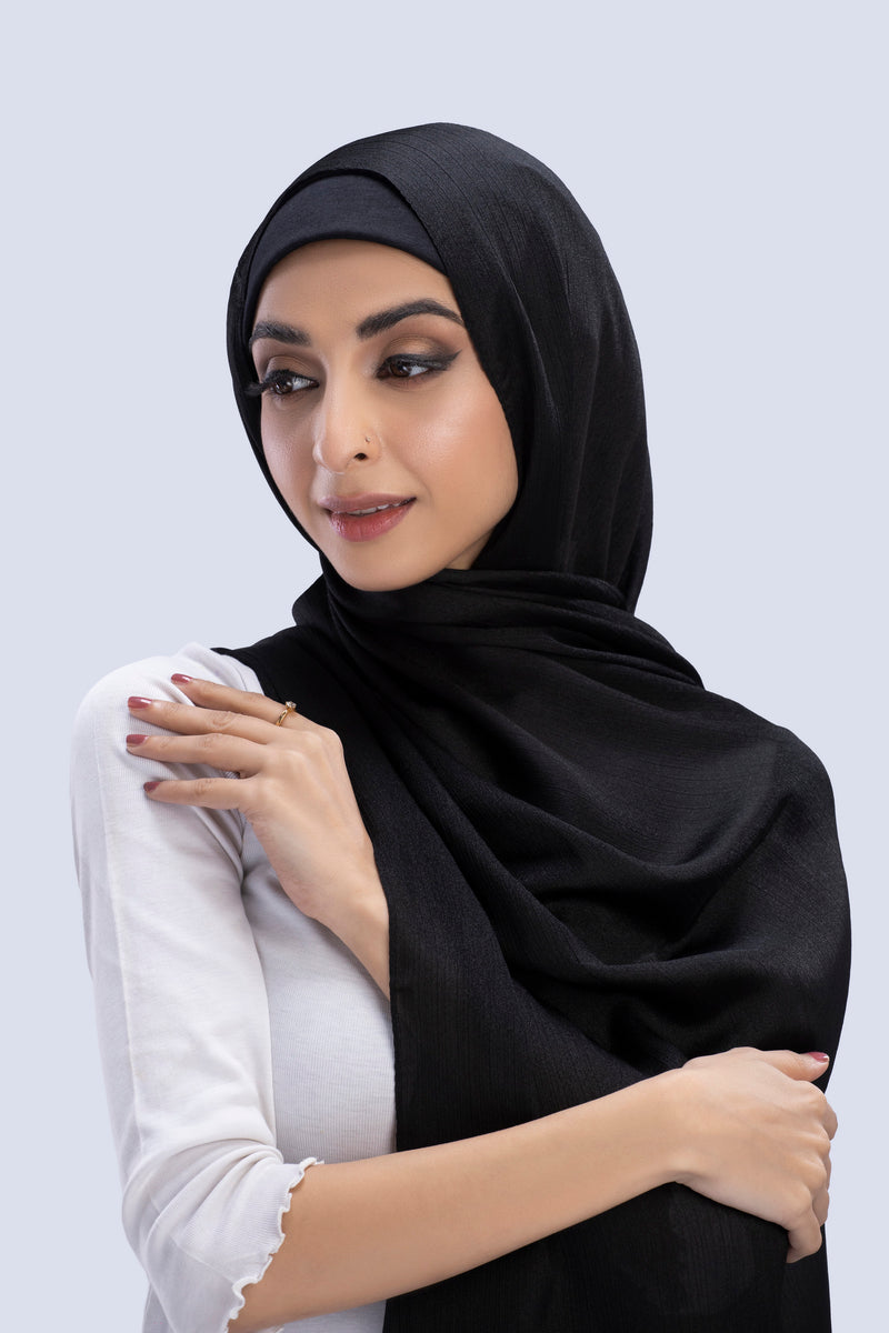 Metallic Chiffon - Black Diamond – Hijab Heaven Co