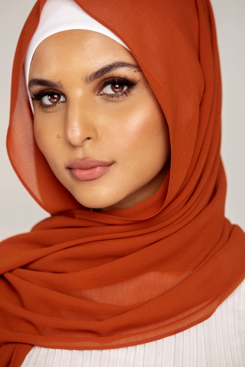 Plain Georgette - Burnt Orange – Hijab Heaven Co